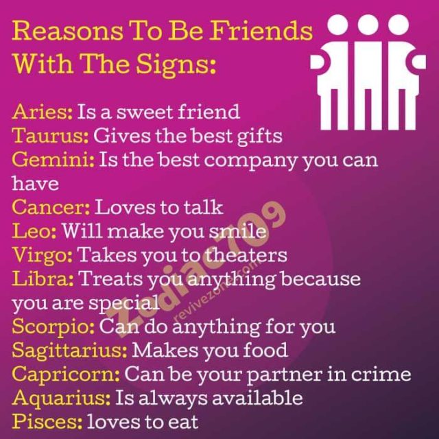 Reasons To Be Friends With The Signs - Revive Zone